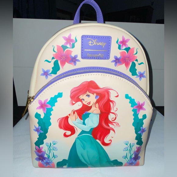Loungefly | Bags | Loungefly Disney Ariel Cream And Purple Backpack ...